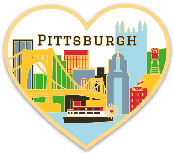 Die Cut Magnet - Pittsburgh Skyline Heart — The Found