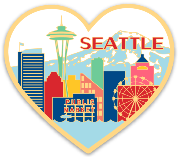 Die Cut Magnet - Seattle Skyline Heart — The Found