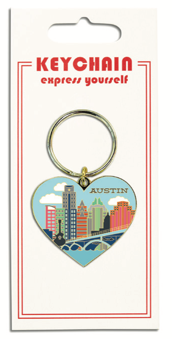 Keychain - Austin Texas Skyline Heart — The Found